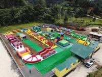 China Commercial Grade Fire Resistant PVC 5km Obstacle 5k Inflatable Run For Kids Adults With Air Blower for sale