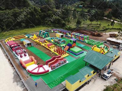 China Commercial Grade Fire Resistant PVC 5km Obstacle 5k Inflatable Run For Kids Adults With Air Blower for sale