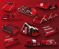 China Outdoor Playground Competitive Game Red Insane Inflatable 5k Giant 5km Inflatable Obstacle Course For Events for sale