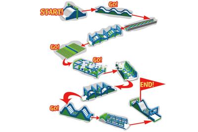China Large Long 5km Obstacle Course Inflatable Obstacle Course 5k Race Pvc Custom Logo Air Blower Included for sale