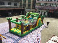 China Outdoor And Indoor Blow Up Obstacle Course For Adults , Jungle Theme Kids Obstacle Course for sale