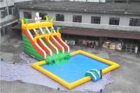 China Durable Big Superman Air Inflatable Aqua Park With Slide For Amusement for sale