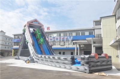 China Grey Summer Commercial Splash Giant Inflatable Water Slide 25x4.3x9.5M for sale