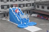China Blue Bear Big Inflatable Water Slides 12x9x7m With 2 Swimming Pool for sale