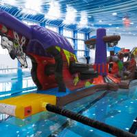China Customized 12.5M Ghost Ship Pool Inflatable Blow Up Water Obstacle Course For Swimming Pool Play for sale