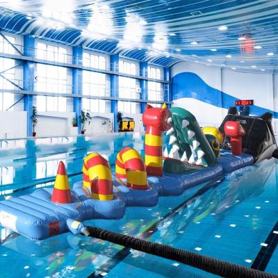 China Welded Inflatable Water Obstacle Course Inflatable Run With Safety Certifications And Repair Kit for sale