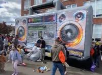 China PVC Outdoor Inflatable Boom Box Bounce House Disco Dome Bounce Castle For Party Event for sale
