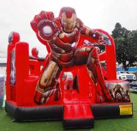 China Customized Inflatable Bouncer With Cartoon Theme Iron Man Bounce House With Slide for sale