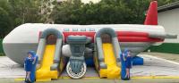 China Custom Logo Printed Airplane Bounce House Combo Unit With Slide Repair Kit Included for sale