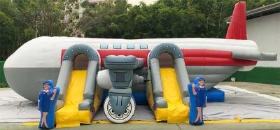 China Custom Logo Printed Airplane Bounce House Combo Unit With Slide Repair Kit Included for sale
