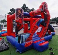 China Indoor / Outdoor Spiderman Bounce House With Slide For Themed Kid Parties for sale