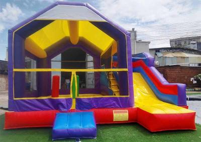 China Customized Kids Bounce House With Slide & Basketball Hoop Combo for sale