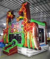 China Logo Custom Giraffe Bounce House  For Party Rental Business for sale