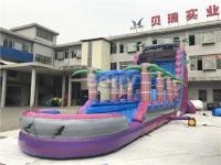 China Purple Adult Kids Inflatable Water Slides With Pool , for sale