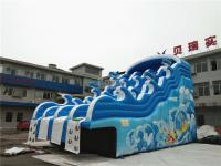 China Blue Wave Kids Inflatable Water Slide For Pool CE , EN14960 , SCT , EN71 for sale