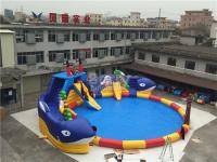 China Summer Sharp Inflatable Water Park , Crocodile Island Inflatable Water Slide for sale