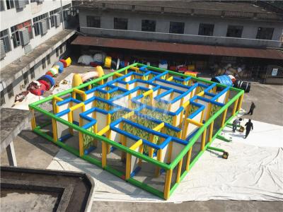 China Large Inflatable Interactive Games , Inflatable Corn Haunted House Maze With Laser Tag for sale