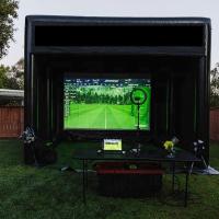China Sealed Outdoor Golf Training Hitting Cage Screen Inflatable Golf Simulator Tent For Sport for sale