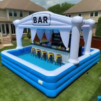China New Design Floating Pvc Inflatable Pool Bars Backyard Adult Inflatable Pool With Bar With Seat for sale