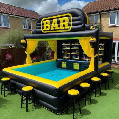 China Factory Customized High Quality Outdoor Leisure And Entertainment Inflatable Pool Bar With Tent for sale