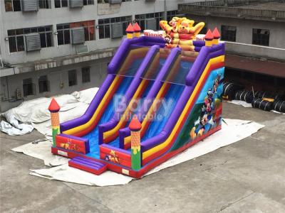China Professional Double Lanes Bear Kid Inflatable Slide 12*8*8m Or Customized for sale