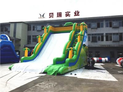 China Professional Commercial Inflatable Slide For Kids Green Jungle Single Lane for sale
