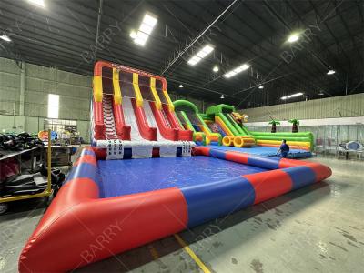 China Outdoor Huge Bounce House Adult Kids Pvc Slide With Pool Inflatable Water Park For Fun Amusement Park for sale