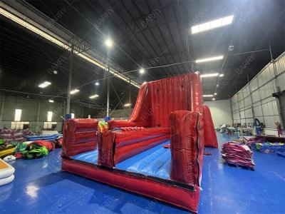 China Party Inflatables Indoors And Outdoors Bounce Game Red Bungee Run Fun With This 2-Lane for sale