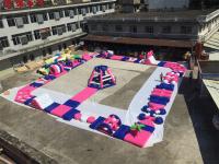 China Water Fun With Our Customized Inflatable Floating Water Park And Air Blower for sale