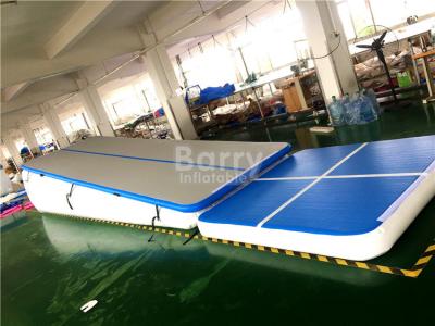 China Double Wall Fabric Blue Floating Water Inflatable Air Track Ramp For Slide for sale