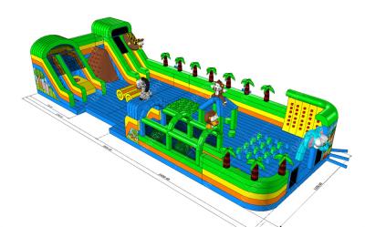 China Funny Crazy Ride Amusement Park Games Animal Bg Bouncer Obstacle Course Slide Inflatable Theme Park for sale