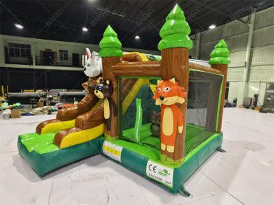 China 3.6x3x2.4m  Animal Theme Rainforest Jumping Bouncy Castle Commercial Inflatable Bounce House for sale