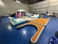 China Luxury Water Sport Game Inflatable Bana Inflatable Dock Platform Beach Party Bana Inflatable Floating Cabana for sale