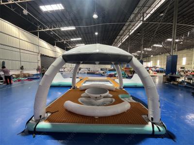 China Commercial Inflatable Yacht Floating Platform Island Boat Dock Inflatable Boat House for sale