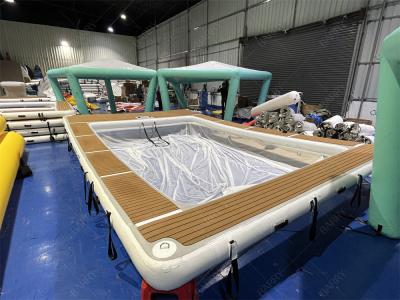 China New Portable Inflatable Floating Ocean Sea Swimming Pool Protective Anti Ocean Pool With Netting Enclosure For Yacht for sale