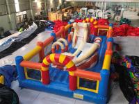 China Outdoor Kids Playground Inflatable Theme Park With Slide Obstacle Course for sale