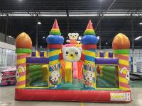 China Zoo Animal Serious Bear Rabbit Small Kids Bouncy Castle Theme Park Fun City For Children for sale