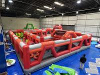 China Red Trampoline Park Fun City Inflatable Theme Park Amusement Park Big Adult Inflatable Bounce Houses For Sale For Kids for sale