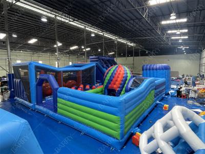 China Commercial Inflatable Theme Park With Big Ball Obstacle Course Indoor Bounce Playground Disco Bounce Basketball Hoop for sale
