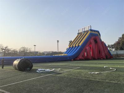 China Commercial Grade 65x18x15m Red Custom Adventure Giant Inflatable Water Slide For Adult for sale
