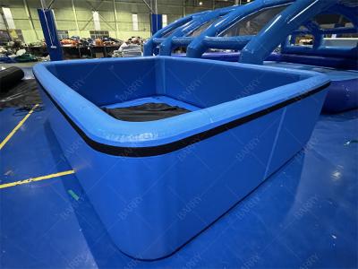 China Dark Blue Ice Bath Tub Custom Pvc Drop Stitch Inflatable Pool With Cover For Kids for sale