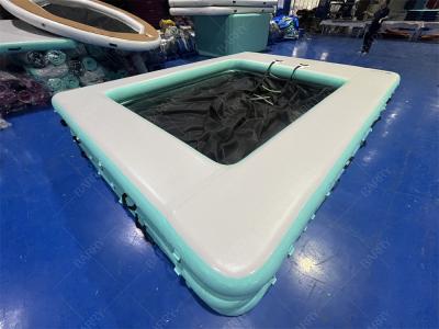 China Durable Drop Stitch Portable Floating Ocean Sea Swimming Yacht Pool Inflatable Sea Pool With Anti Jellyfish Net for sale