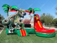China Kids Dinosaur Bounce House with Slide Castillos Inflables Dino Bouncy Castle Slide with Blower for sale