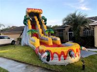 China T-Rex Jungle Theme Inflatable Slide Commercial Grade Backyard Blow up Water Slides With Pool for Kids and Adults With Blower for sale