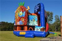 China Colorful PVC Spongebob 5 In1 Inflatable Bouncer Combo Jumping Castle For Play EN14960 for sale