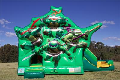 China Commercial Teenage Mutant Ninja Turtles Dual Slide Combo Jumping Castle For Party Custom Size for sale