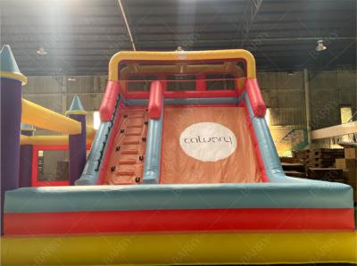 China Large Outdoor Inflatable Slide With Climbing Ladder  Custom Logo Inflatable Castle Slide For Rental Business for sale