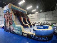 China Moana Themed Dual Lane Inflatable Slide Commercial Grade Kids Bouncy Slide with Pool for sale
