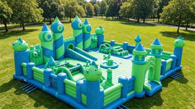 China Commercial Grade Dinosaur Inflatable Playground - Large Bounce Castle With Obstacle Course & Slide, Perfect For Party Rentals, Amusement Parks & Events for sale