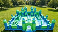 China Commercial Grade Dinosaur Inflatable Playground - Large Bounce Castle With Obstacle Course & Slide, Perfect For Party Rentals, Amusement Parks & Events for sale